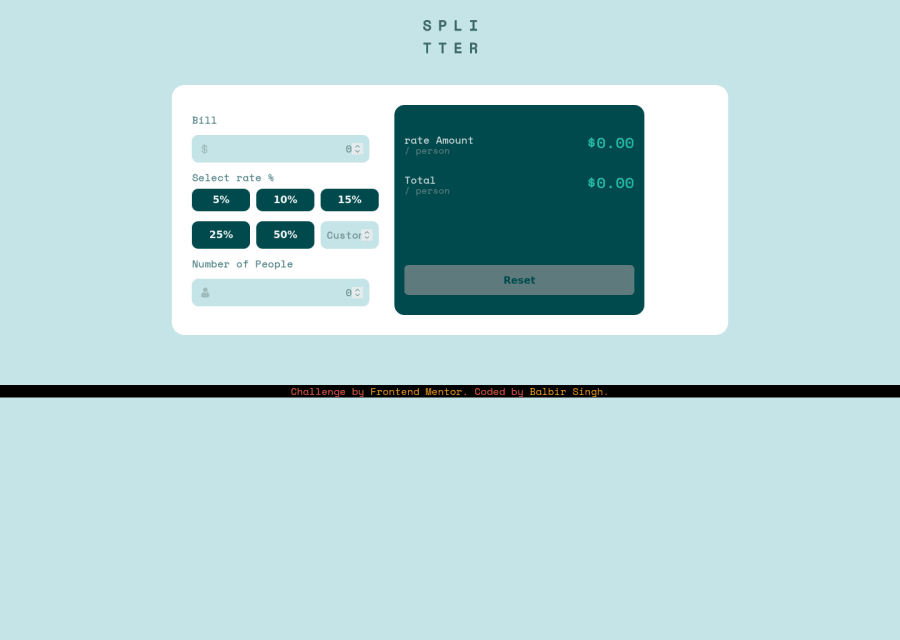 Frontend Mentor Responsive Tip Calculator App Coding Challenge Solution