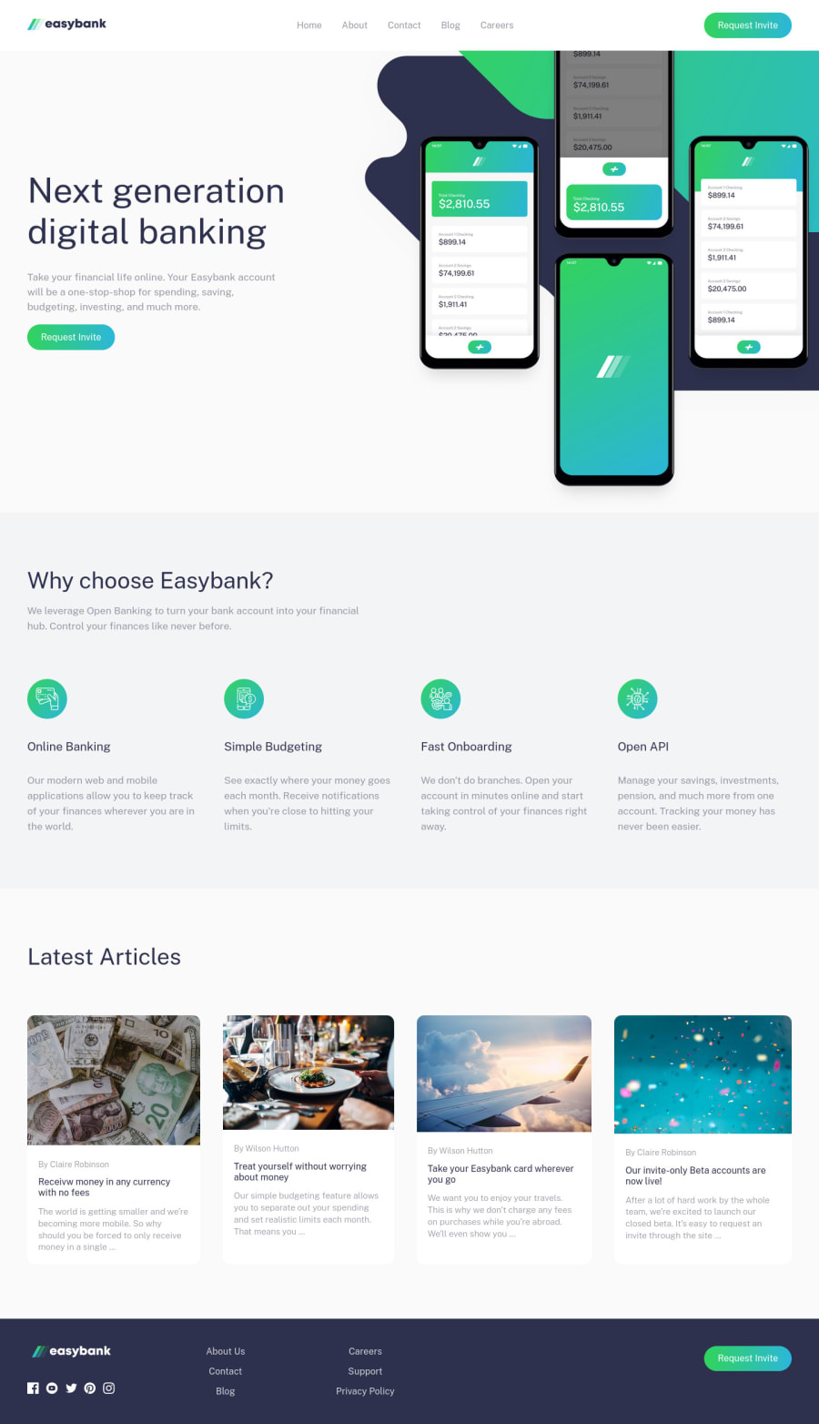 Frontend Mentor Easybank Landing Page Master Coding Challenge Solution