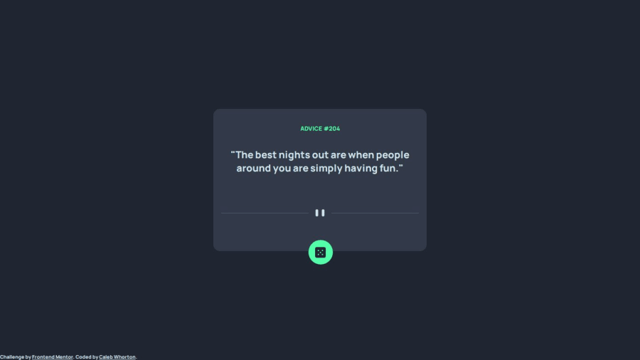 Frontend Mentor Advice Generator App Solution Coding Challenge Solution