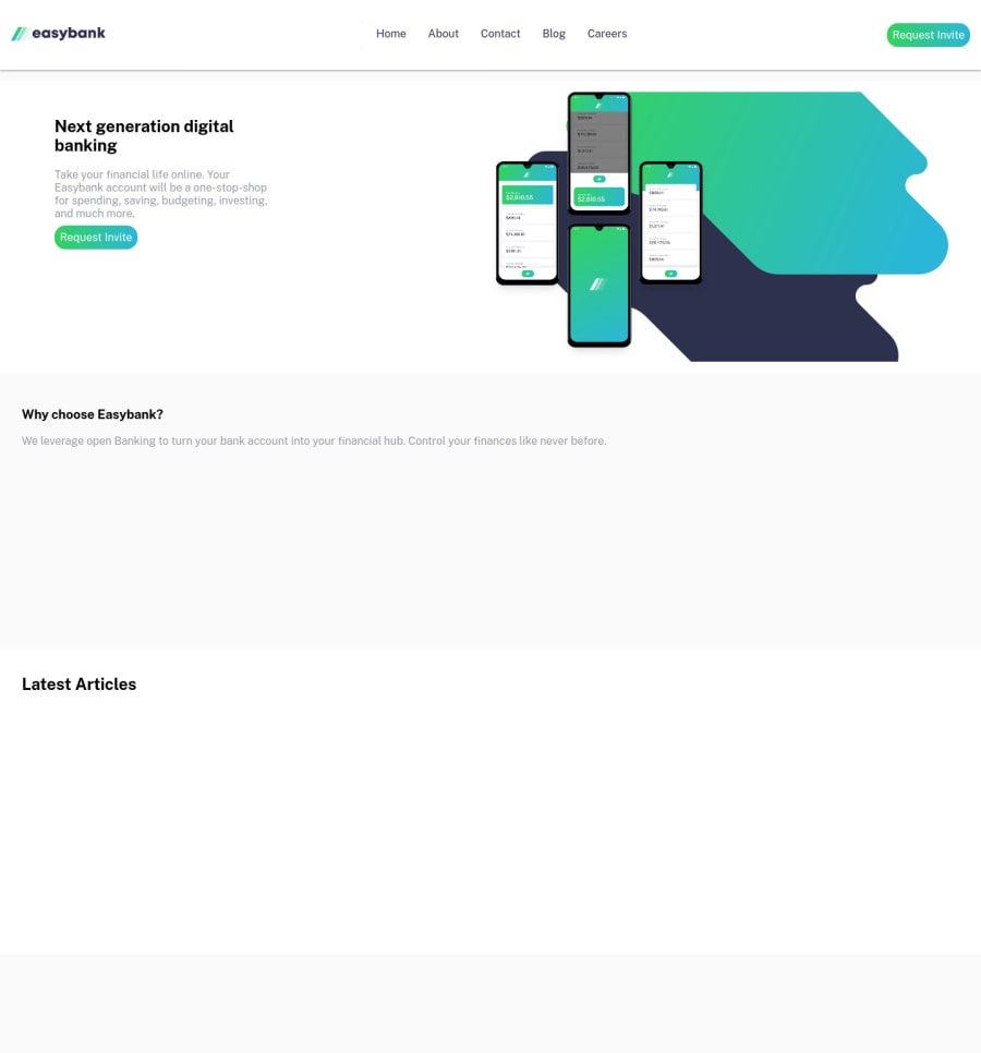 Frontend Mentor Rresponsive Landing Page For Easybank Using Html Css And Javascript Coding