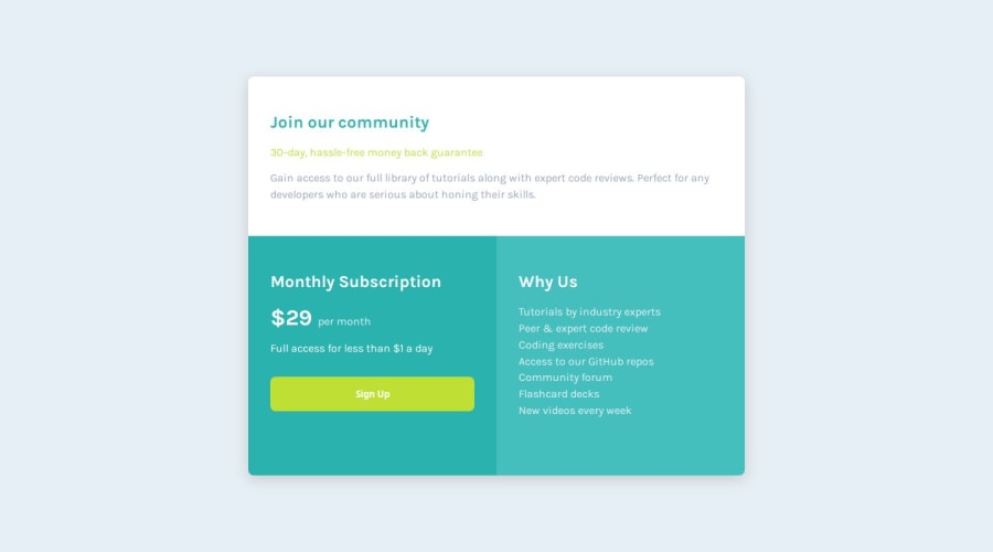 Frontend Mentor Single Price Component Using Html And Css Coding