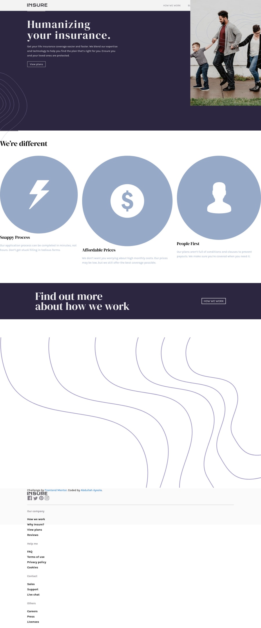 Frontend Mentor Responsive Insure Landing Page Built Using Html Css And Javascript Coding