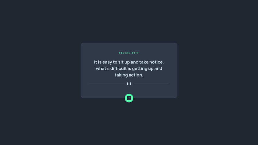 Frontend Mentor Advice Generator Built With React Vite Tailwind And