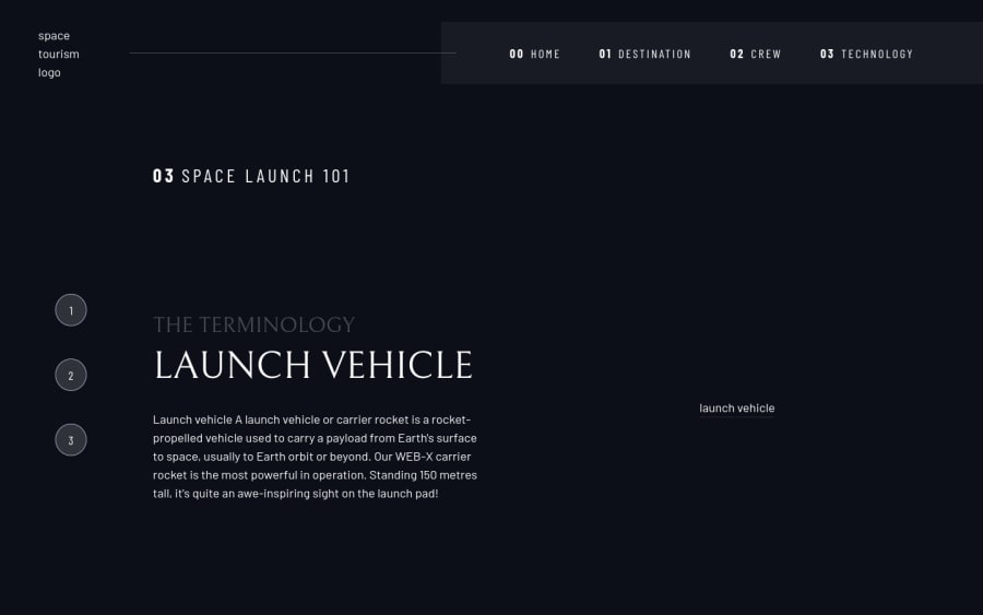 Frontend Mentor Responsive Space Tourism Website Using Html Css And Js Coding Challenge Solution