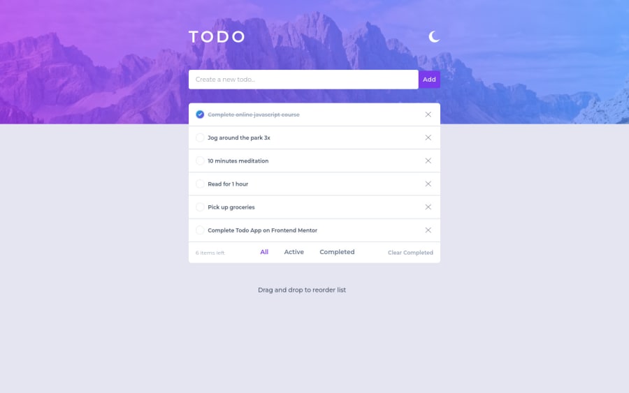 Frontend Mentor | Draggable todo list using react & tailwindcss. coding ... Frontend Mentor | Draggable todo list using react & tailwindcss. coding ...
