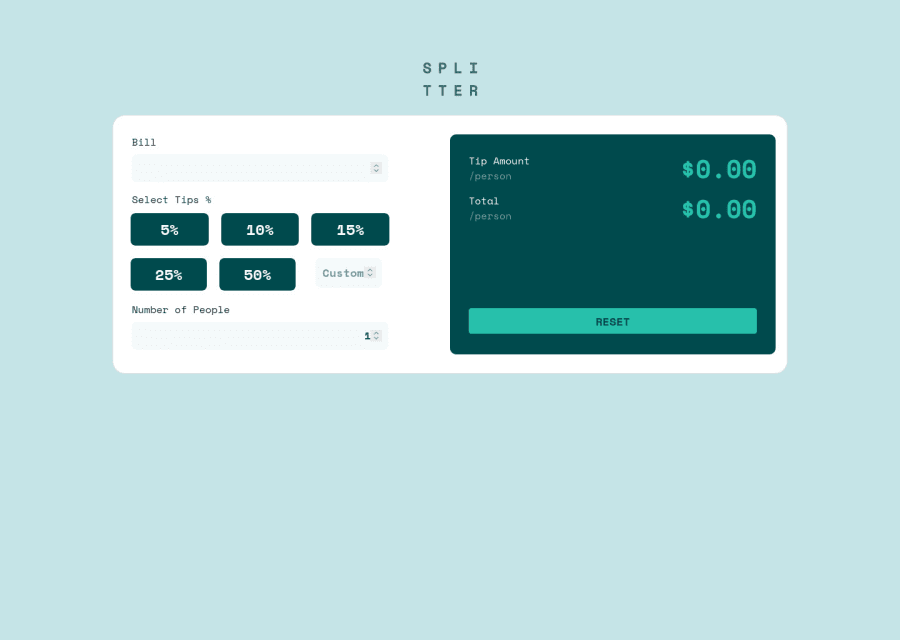 Frontend Mentor Tip Calculator Using Html Scss And Javascript Coding Challenge Solution