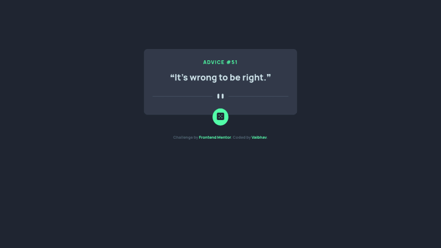 Frontend Mentor Advice Generator Coding Challenge Solution