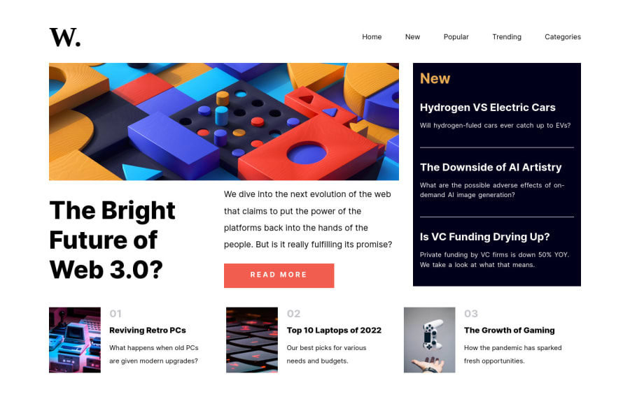 Frontend Mentor Responsive News Page Using Css Grid Coding Challenge 0253
