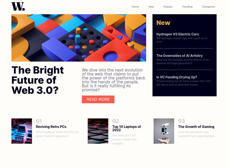Frontend Mentor New Home Page Coding Challenge Solution