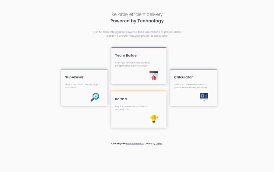 Frontend Mentor Responsive Four Card Feature Using Css Flexbox Coding Challenge Solution
