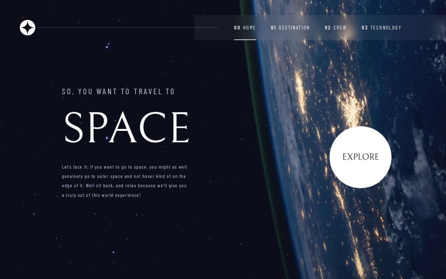 Frontend Mentor Space Tourism Multipage Website Created With React