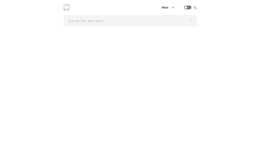 Frontend Mentor Dictionary Web App Built With React And Tailwindcss