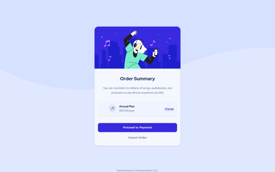 Frontend Mentor Order Summary Component Using Html And Css Coding 0518