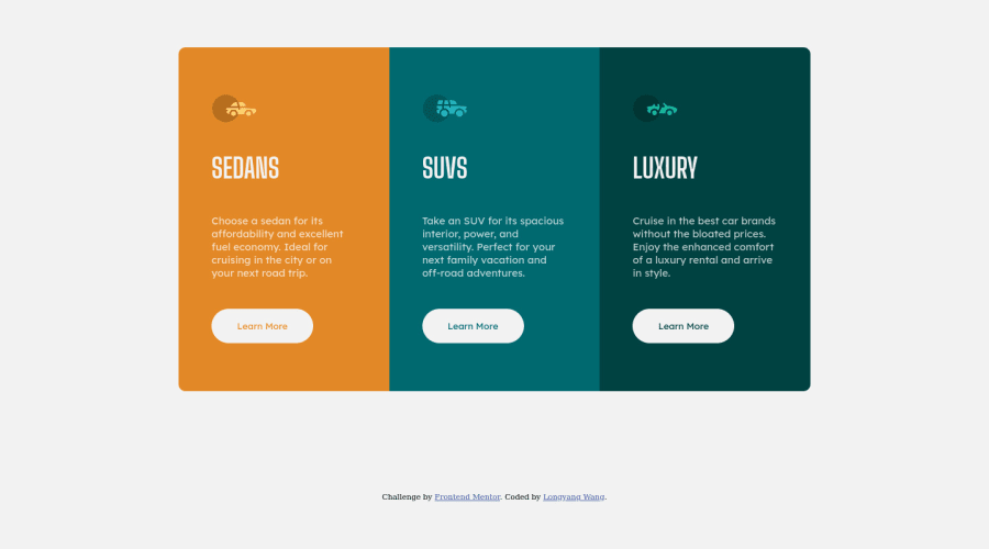 Frontend Mentor 3 Column Preview Card Component Using Html And Scss