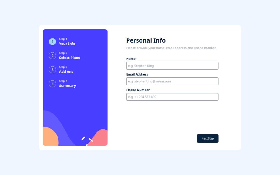 Frontend Mentor Multi Step Form React Tailwind Coding Challenge Solution