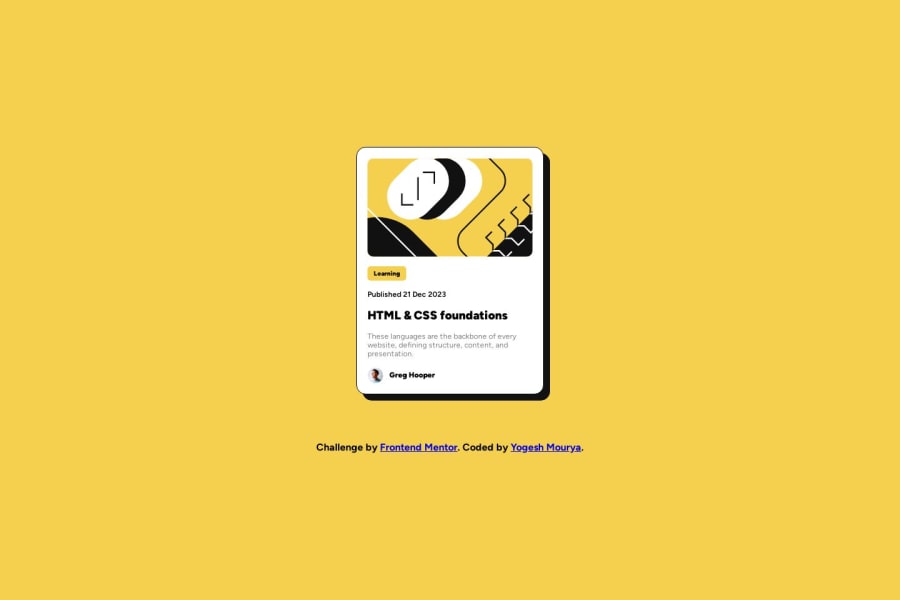 Frontend Mentor Blog Preview Card Using Html And Css Coding