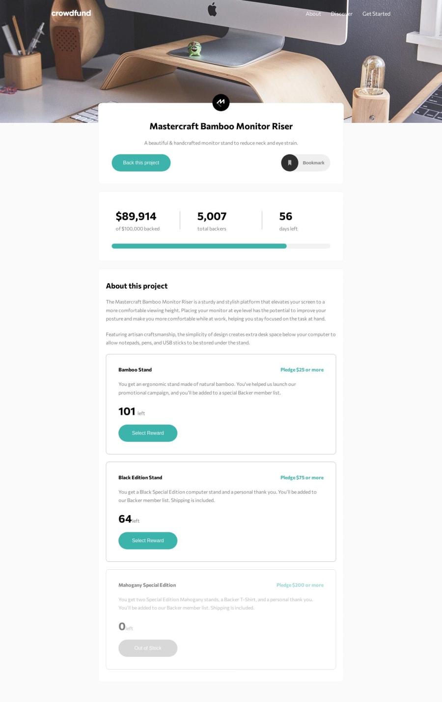 Frontend Mentor Crowdfunding Product Page Solution With React And