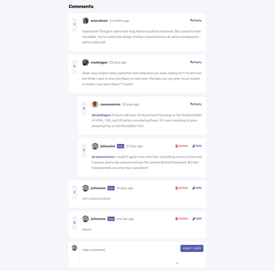 Frontend Mentor Fullstack Interactive Comments With Nextjs And
