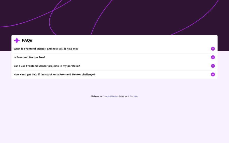 Frontend Mentor Faqs Accordion Html Css Js Tailwindcss Coding Challenge Solution