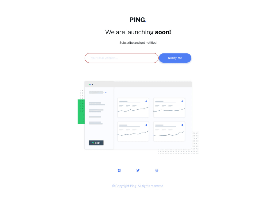Frontend Mentor Ping Coming Soon Using Html Css And Js Client Side Form Validation Coding