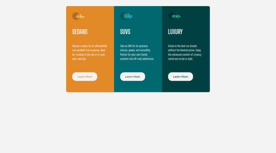 Frontend Mentor Three Column Card Using Css Coding Challenge Solution