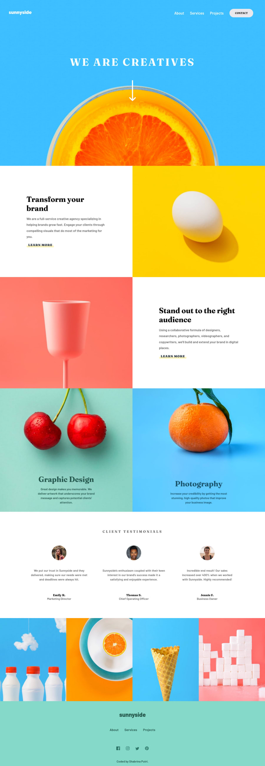 Frontend Mentor Responsive Sunnyside Landing Page Using Html Css Reactjs Coding Challenge