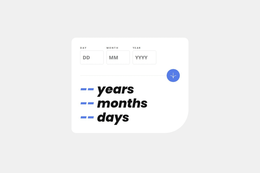 Frontend Mentor Responsive Age Calculator Using React Coding