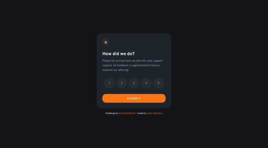 Frontend Mentor Interactive Rating Component Coding Challenge Solution