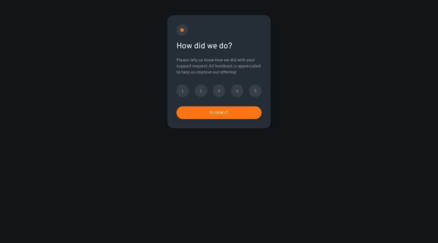 Frontend Mentor Rating Component Built Using Reactjs For Css Mainly Used Grid Coding
