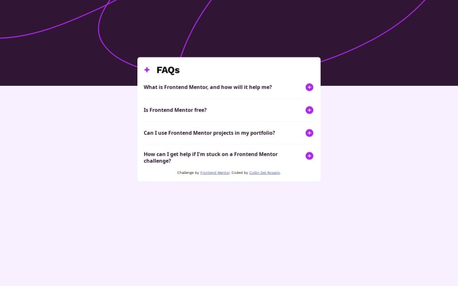 Frontend Mentor Faq Accordion Coding Challenge Solution