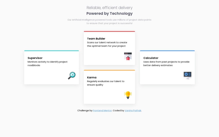 Frontend Mentor Four Card Section Using Css Grid Coding Challenge