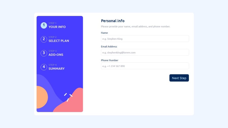 Frontend Mentor Multi Step Form Using Html Css And Js Coding Challenge Solution