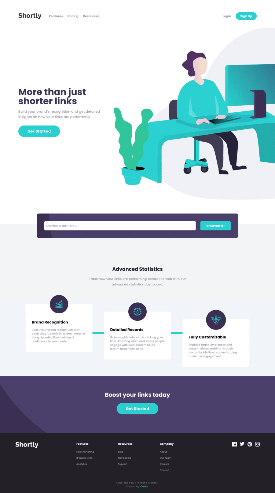 Frontend Mentor Url Shortening Api Using React Js And Tailwind Css Coding Challenge Solution