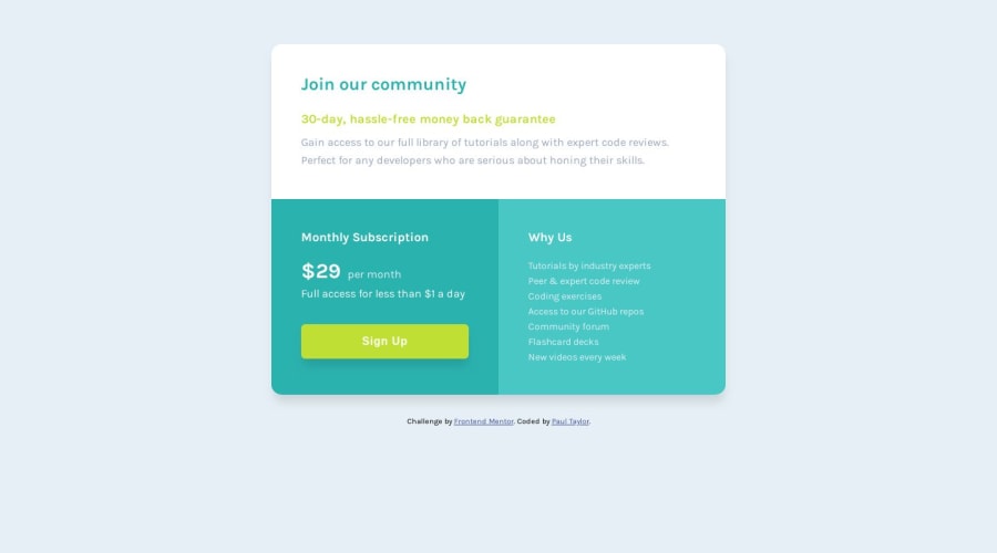 Frontend Mentor First Challenge Css Grid And Flexbox Coding Challenge Solution