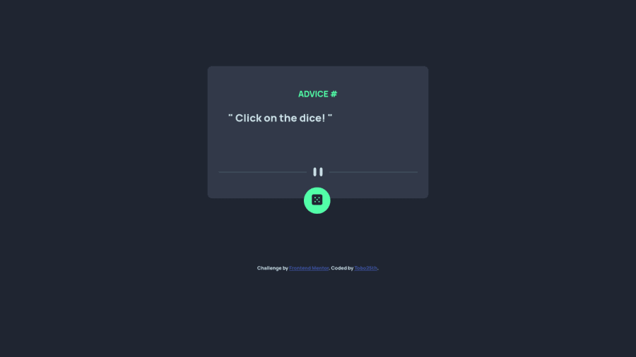 Frontend Mentor Advice Generator App Using Fetch Api Coding Challenge