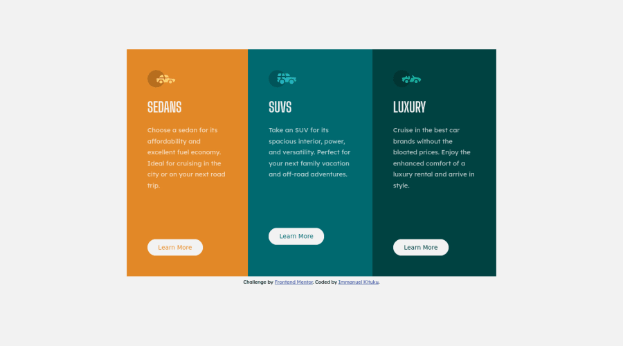 Frontend Mentor 3 Column Card Layout Using Html And Sass Coding 7692