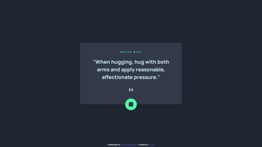 Frontend Mentor Advice Generator App Using Html Css And Vanilla Js Coding Challenge Solution