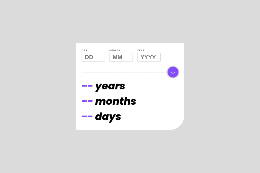 Frontend Mentor | Frontend Mentor - Age calculator app solution ... Frontend Mentor | Frontend Mentor - Age calculator app solution ...