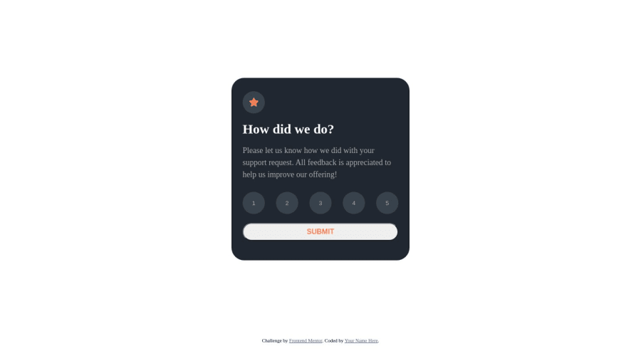 Frontend Mentor Interactive Rating Component Coding Challenge Solution