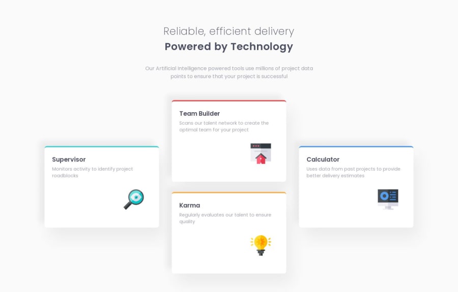 Frontend Mentor Four Card Feature Section Html Css Grid Mobile