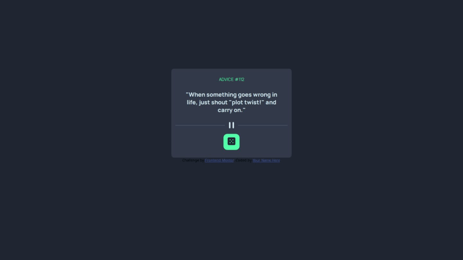 Frontend Mentor Advice Generator Coding Challenge Solution