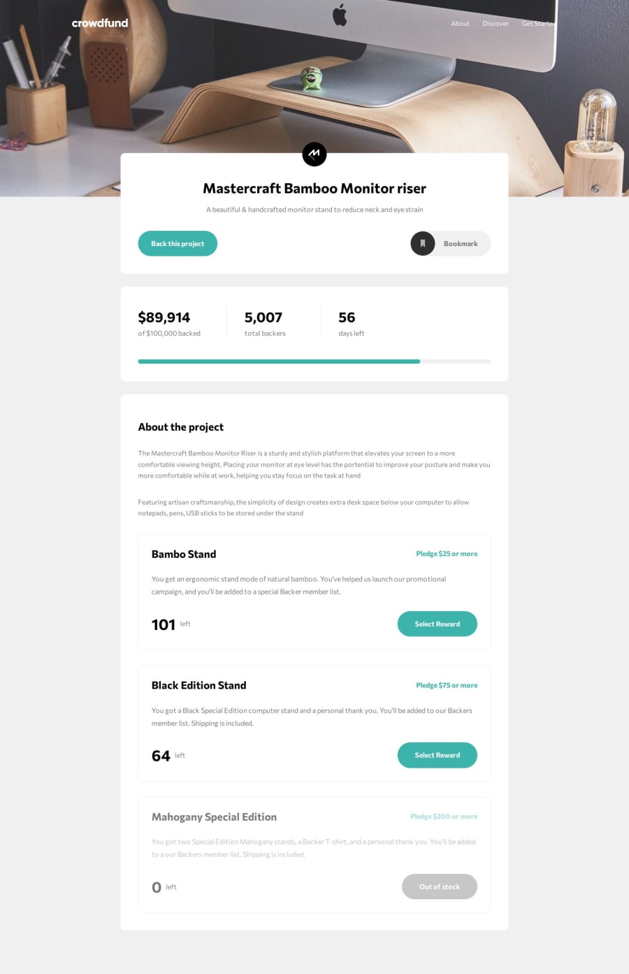Frontend Mentor Responsive Crowdfunding Product Page Using Html Css Js Coding Challenge