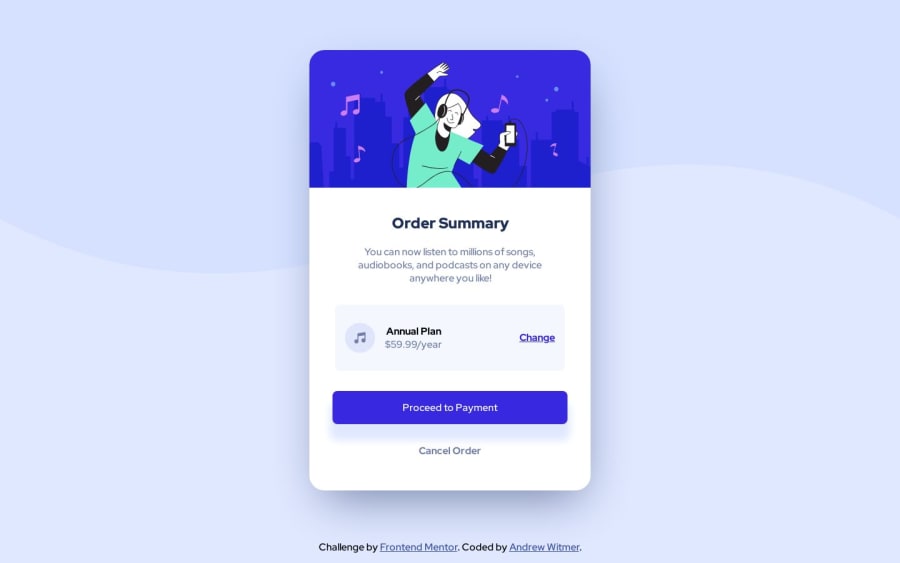 Frontend Mentor Order Summary Card Css Flex Media Queries Coding Challenge Solution