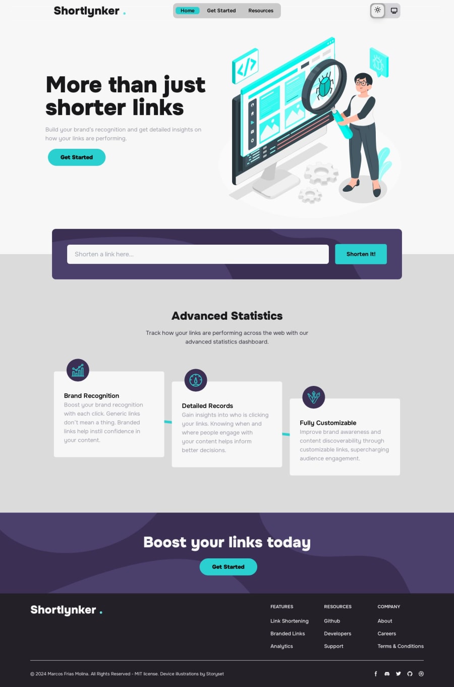 Frontend Mentor Shortlynker Url Shortener Astro Reactjs Tailwindcss Coding Challenge