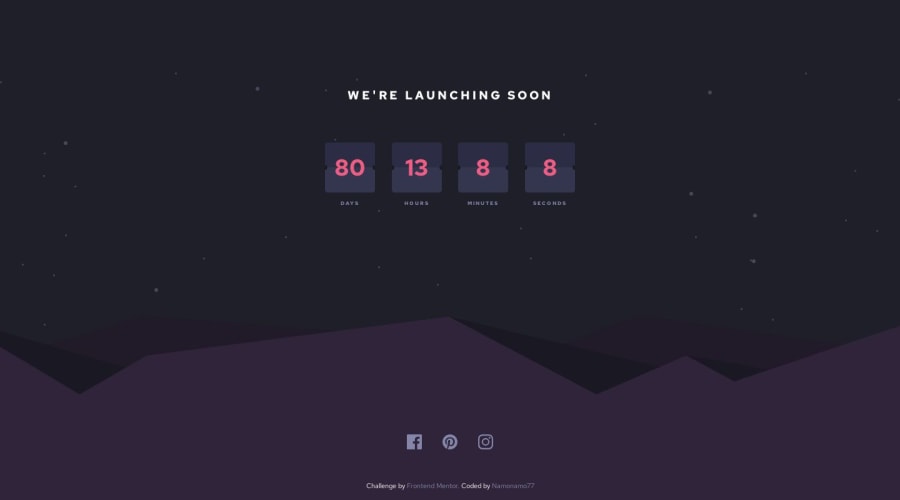 Frontend Mentor Countdown Timer Using Vanilla Javascript Coding Challenge Solution