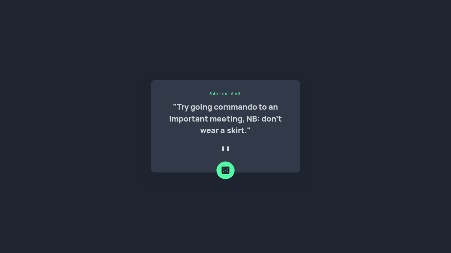 Frontend Mentor Advice Generator Using React Coding Challenge Solution