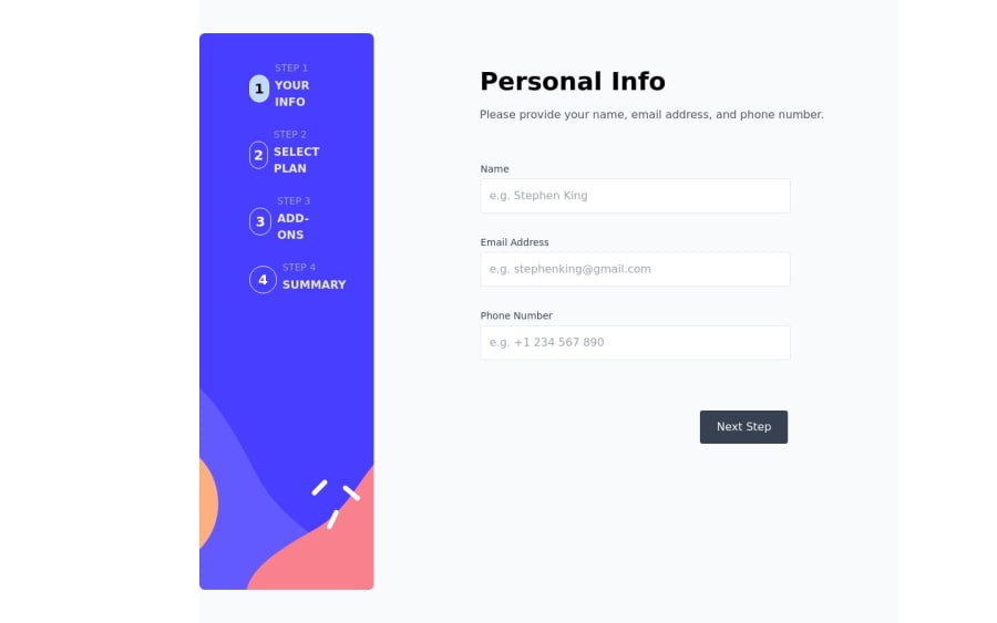 Frontend Mentor Multi Stepper Form This Is Made Using React And
