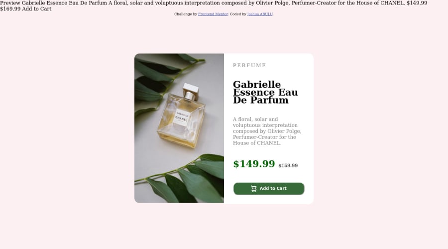 Frontend Mentor | Responsive Perfume Card using HTML and CSS coding ... Frontend Mentor | Responsive Perfume Card using HTML and CSS coding ...