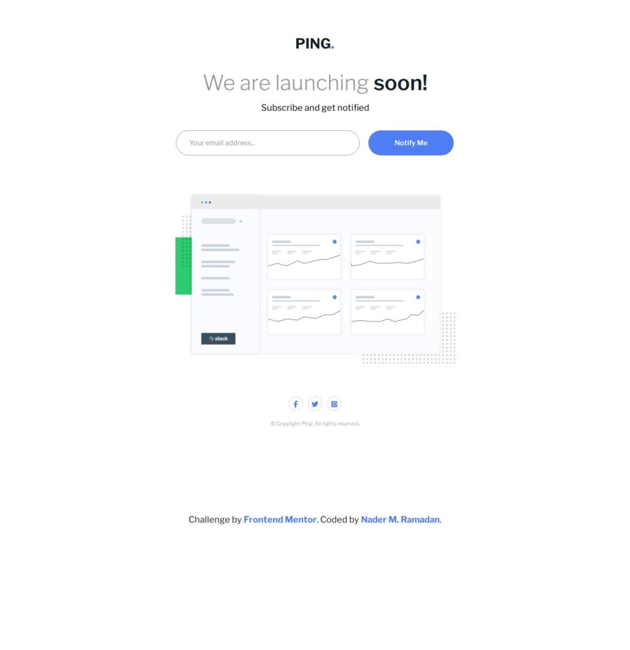 Frontend Mentor Ping Coming Soon Page Coding Challenge Solution