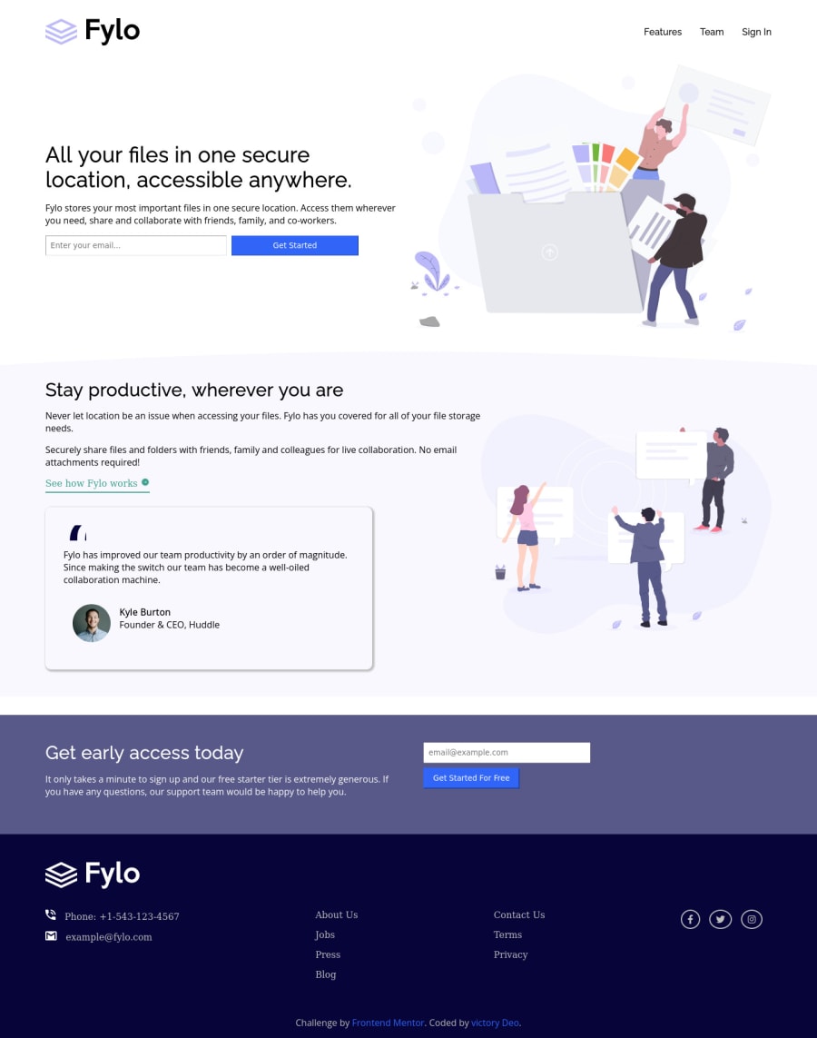 Frontend Mentor Fylo Landing Page With Two Column Layout Using Html Css And Flexbox Coding